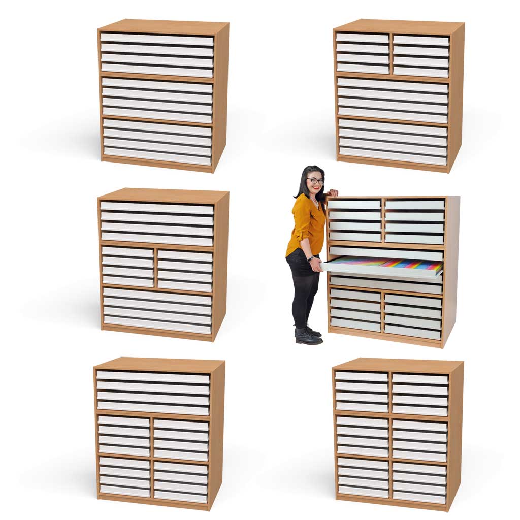 Papier- und Bildertruhen mit Aufsatz | Wiemann Lehrmittel